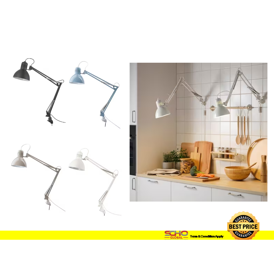 IKEA-TERTIAL Work lamp, (dark grey/beige/light blue/white) | Shopee ...
