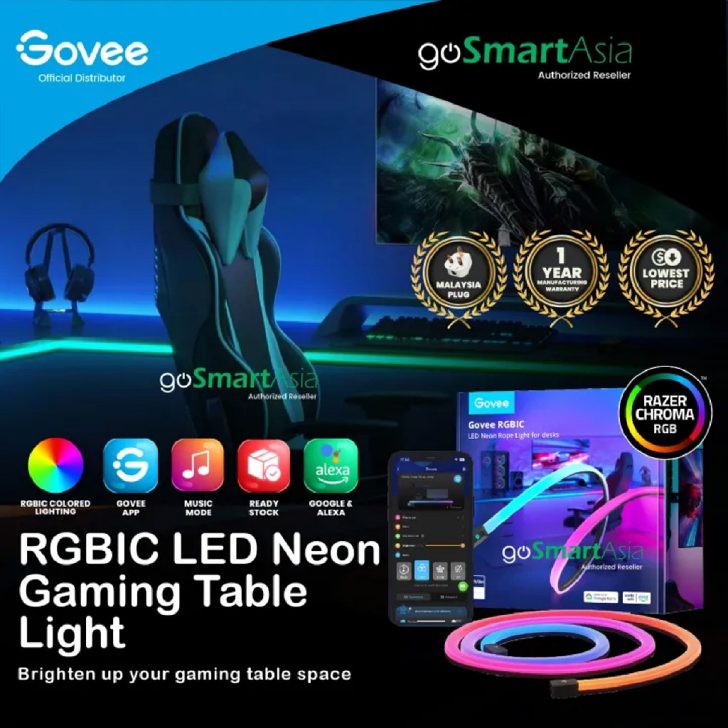 goSmart Asia Govee 3M Neon Strip Light for Desk with Music Sync DIY ...