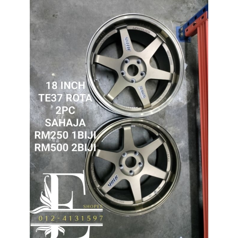 USED SPORT RIM 18 INCH ROTA TE37 SL RM250 1BIJI RM500 2BIJI | Shopee ...
