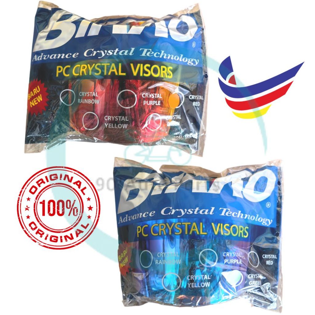 VISOR HELMET BIKKO SIANG MALAM CRYSTAL RED MERAH CRYSTAL GREEN HIJAU ...