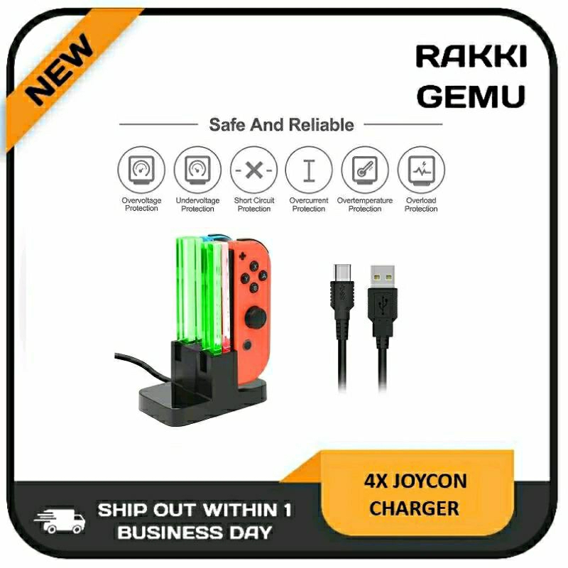 DOBE Nintendo Switch Joycon Charger Charging Dock For 4 Joycon ...