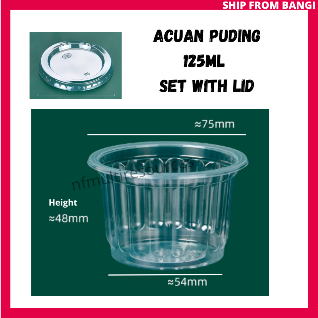 Acuan Puding Disposable Pudding Cup + Lid Jelly Bekas Agar Agar Bertutup Mousse Jelly Plastik ...