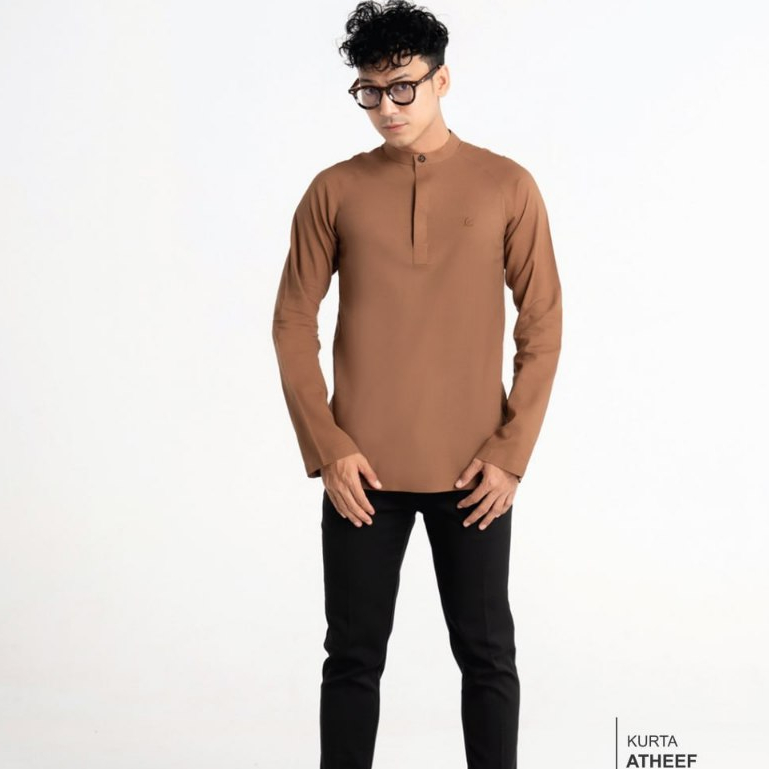 KURTA ATHEEF ( DARK BROWN ) ELRAH EXCLUSIVE | Shopee Malaysia