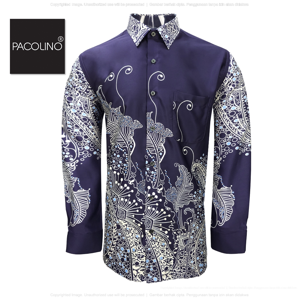 Pacolino Malaysia Men Batik Long Sleeve Regular - Purple Colour 22622 ...