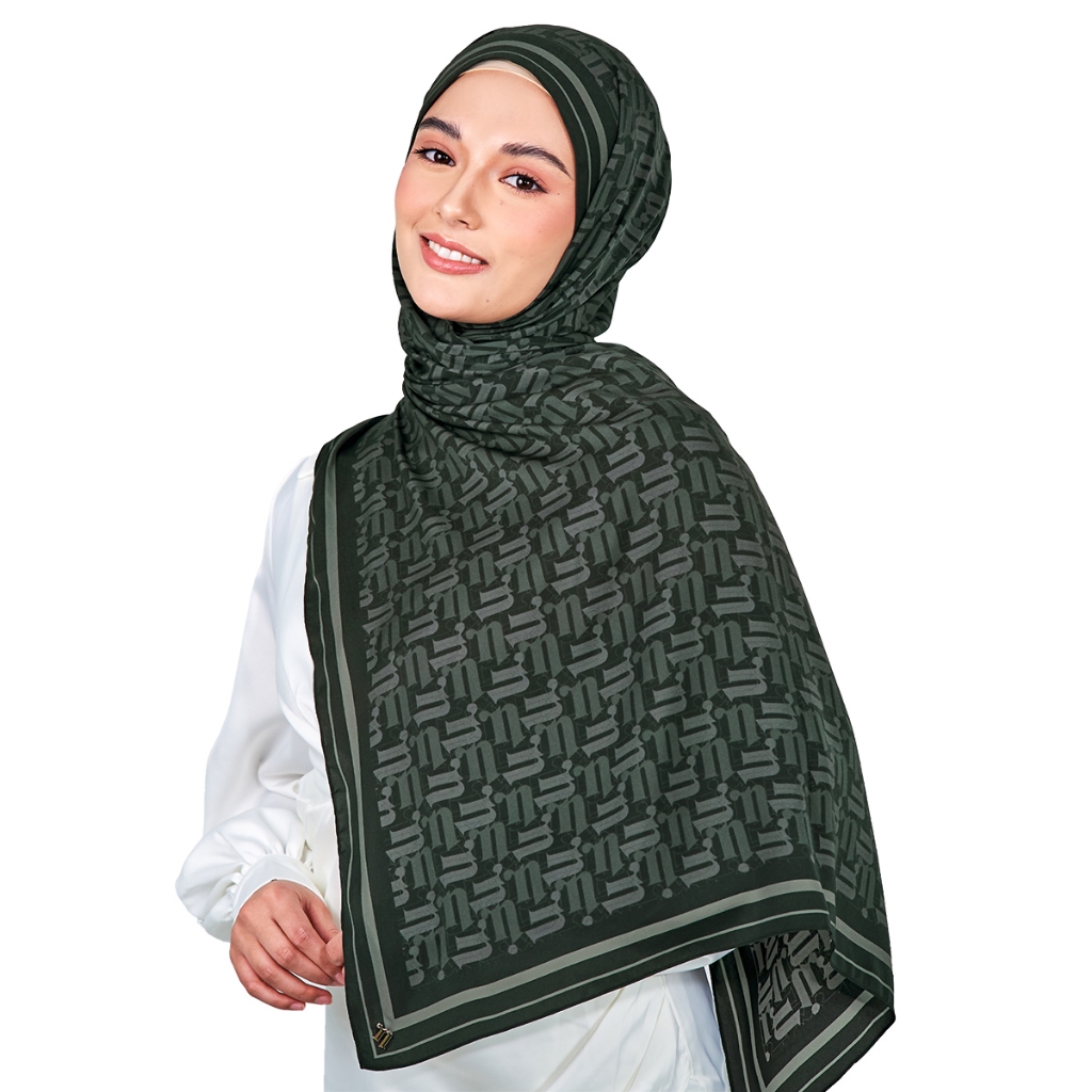 naelofar Monogram Matte Satin Shawl | Shopee Malaysia
