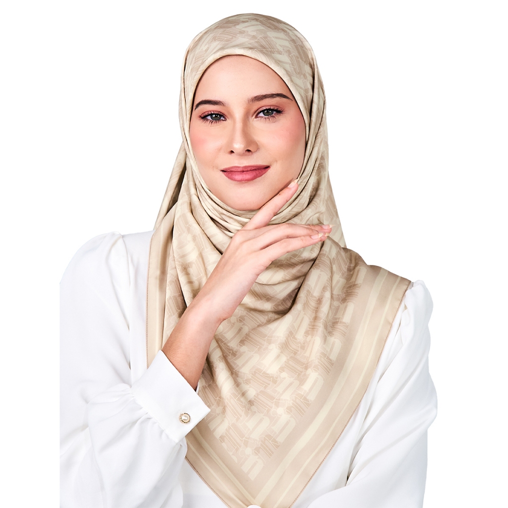 naelofar Monogram Matte Satin Square | Shopee Malaysia