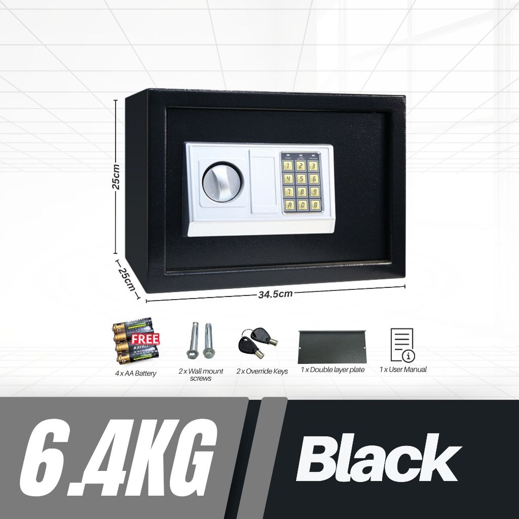 Mini Vault Safe Box 5KG / 6.4KG Safety Money Box 1 YEAR WARRANTY Strong ...