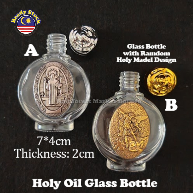 RMC6109 Holy Oil Bottle with Rose Cap 🇲🇾 Catholic Gifts Mother Mary ...