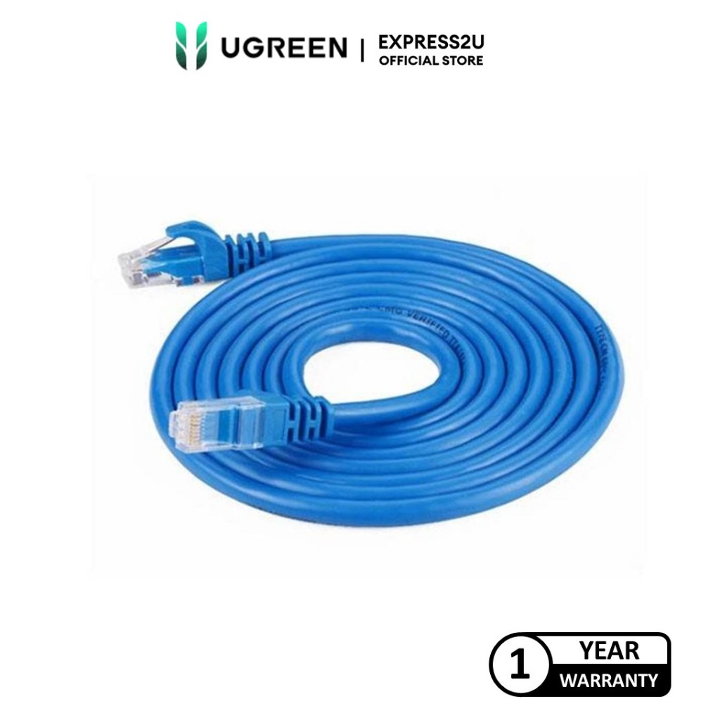 UGREEN CAT 6 U/UTP LAN CABLE 0.5M/1M/2M/3M/5M/10M/15M (BLUE/BLACK/YELLOW/RED) | Shopee Malaysia