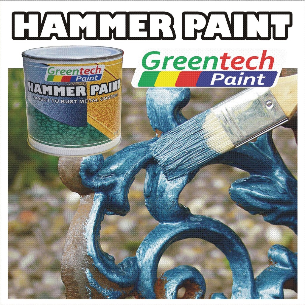 5L HEMMER PAINT ( GREENTECH ) HAMMERED Finish Direct to Rust Metal ...