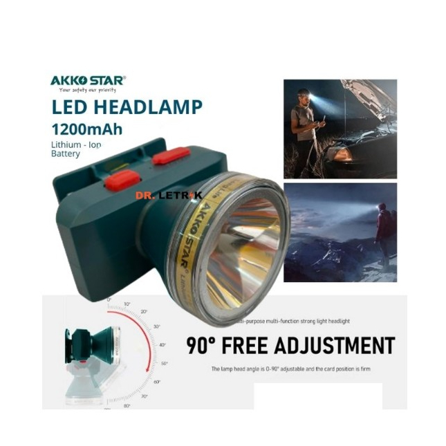 AKKO STAR LED Rechargeable USB Head Lamp Outdoor Lampu Suluh Tourch ...