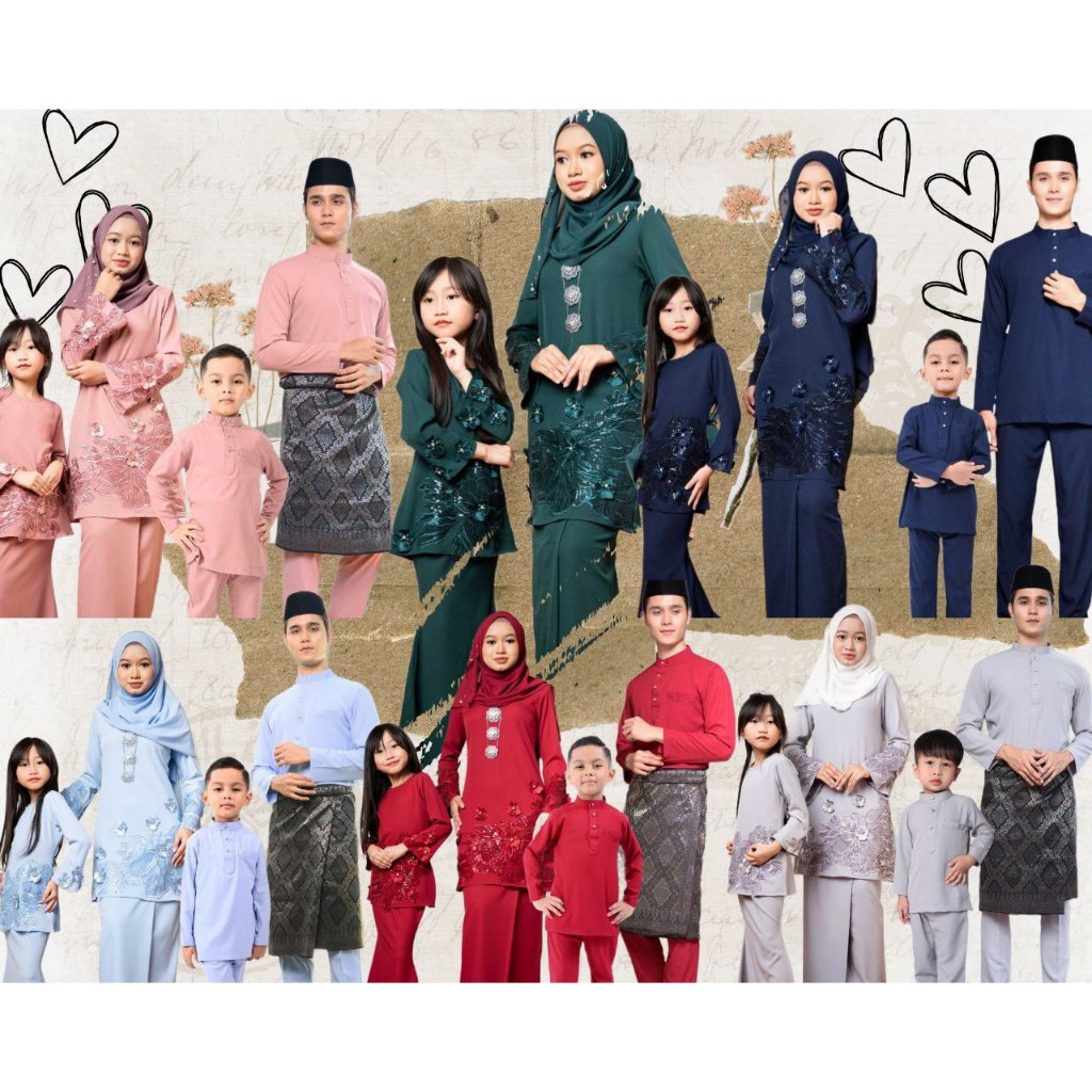 BAJU RAYA FAMILY 2024 KURUNG MODEN | Shopee Malaysia