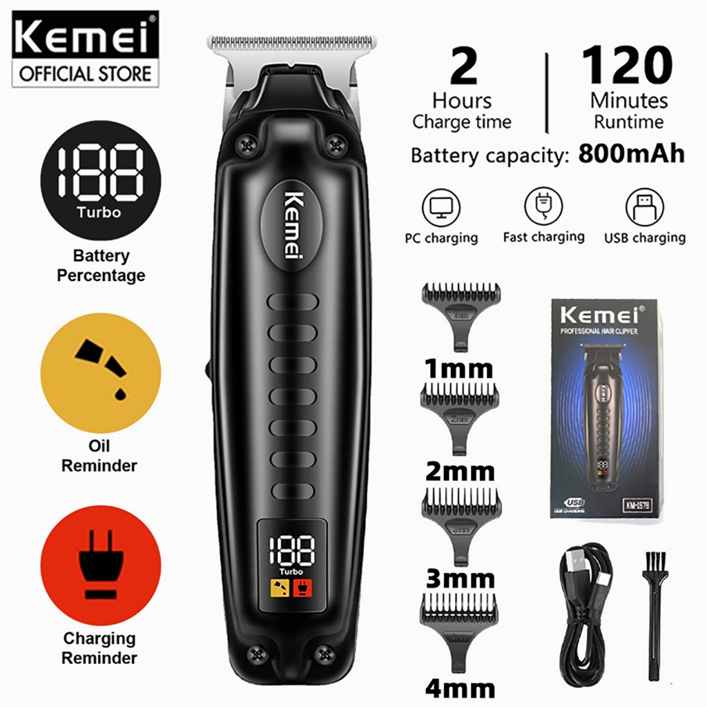 Kemei KM-1578 0MM Hair Trimmers KM-2299 Same Style Zero Gap Hair ...
