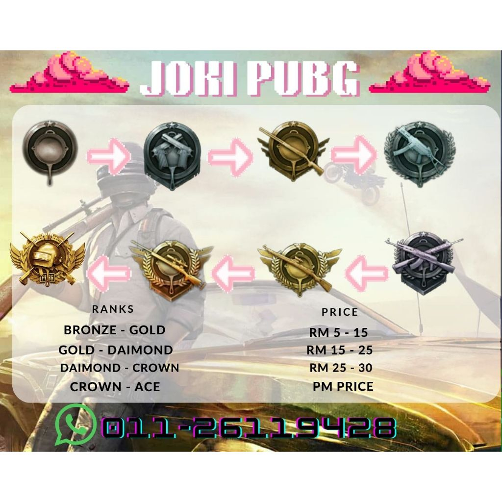 GUARANTEED PUBG BOOST /JOKI PUBG Boost PUSH RANK services / Up KDA / solo / duo / squad | Shopee ...