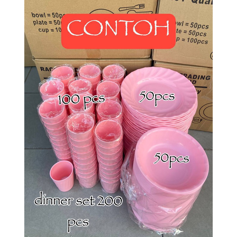 Set piring Dinner Set 200 Pcs | Shopee Malaysia