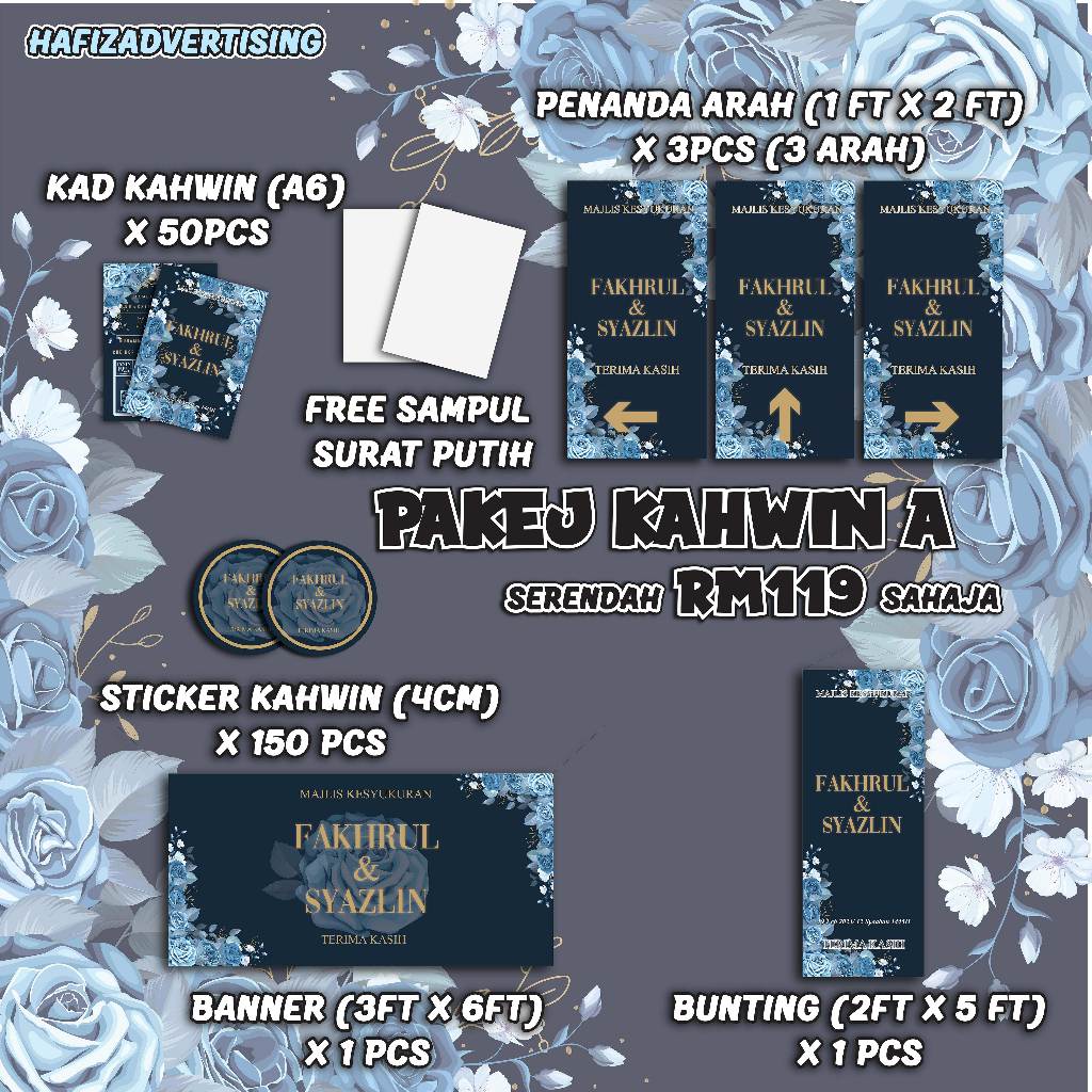 KAD KAHWIN SAIZ A6 PALING MURAH KAD 50PCS/PAKEJ JIMAT + SAMPUL | FREE ...