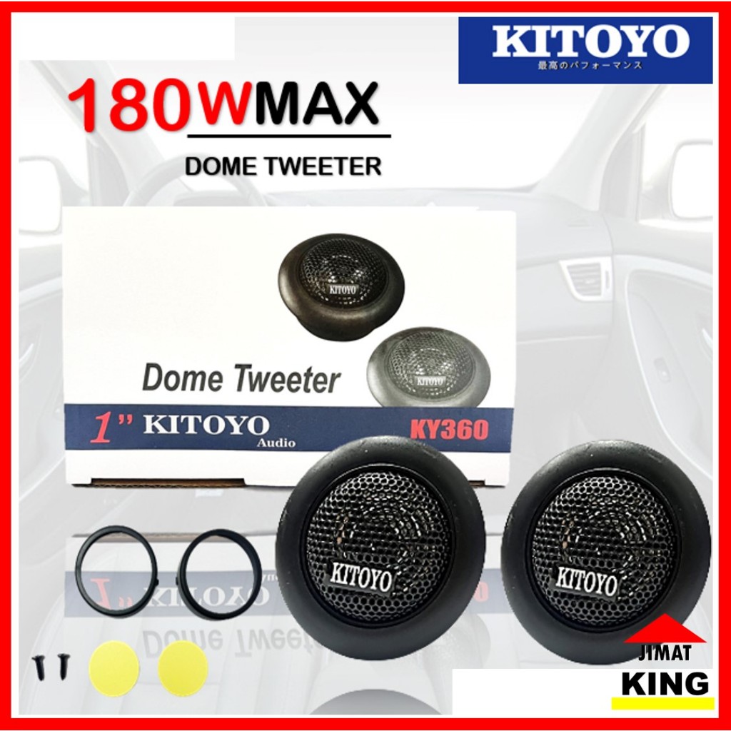 Kitoyo Car Speaker Dome Tweeter 180W Max Power 1 PAIR Audio Pembesar ...