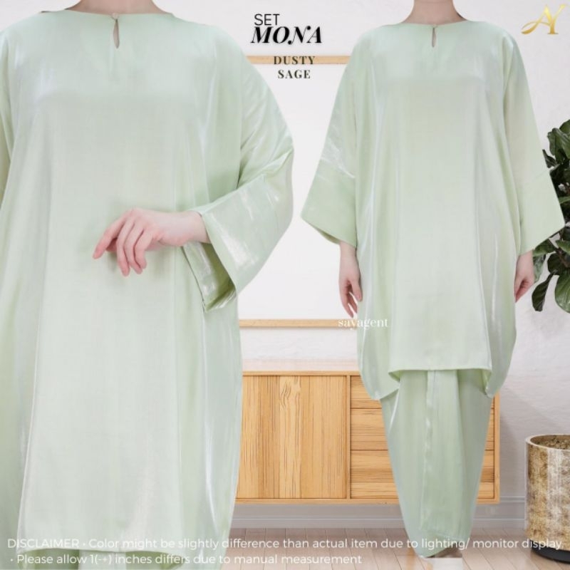 Kurung labuh loose set Mona kain pario material japanese shimmer silk ...
