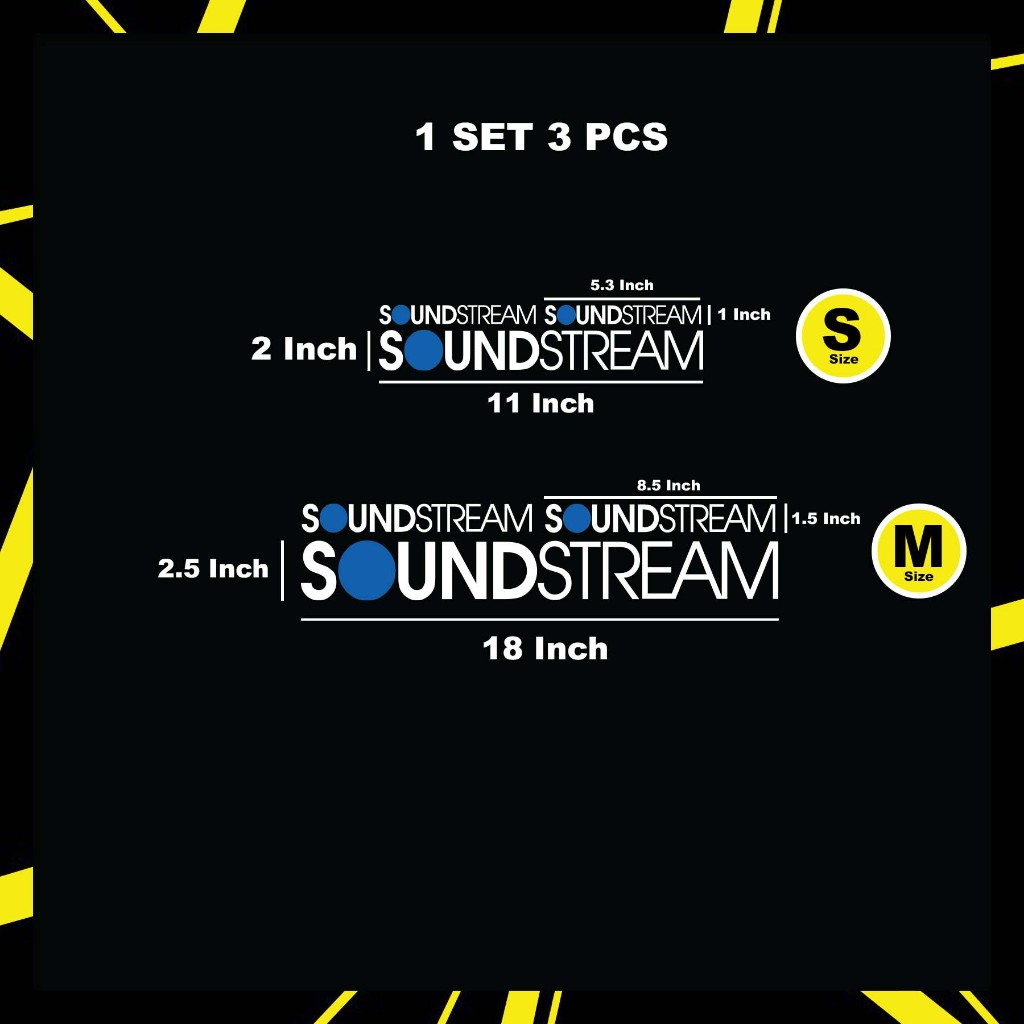 Soundstream Car Sticker / 1set 3pcs / K752 | Shopee Malaysia
