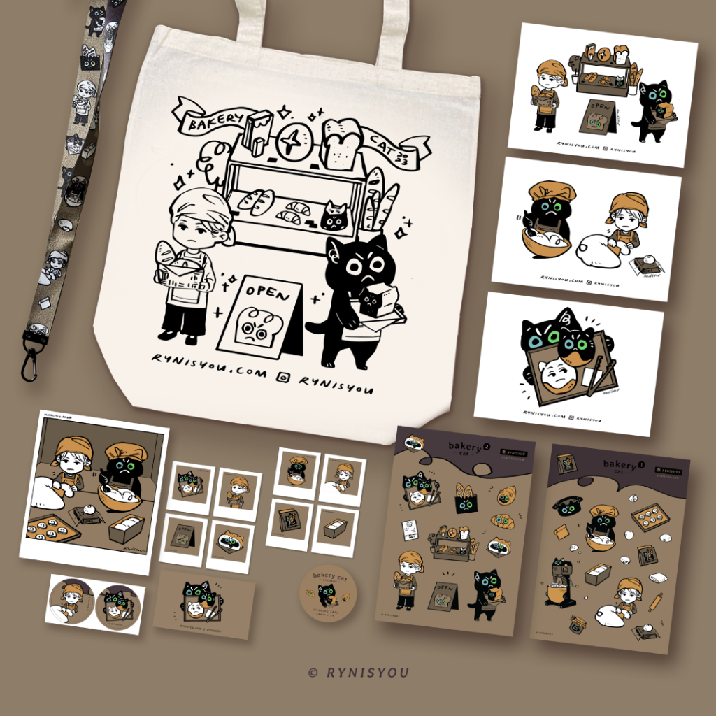 [RYNISYOU] Bakery Cat Bundle ( Anpan / Baguette / Croissant / Cream ...