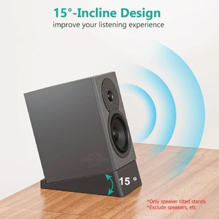 1 pair Tilted Bookshelf Speaker Stand TPR Desktop Universal Wedge ...