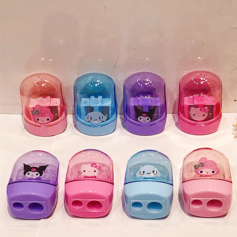 Sanrio Double Holes Pencil Sharpener Cartoon Kuromi Melody Hello Kitty ...
