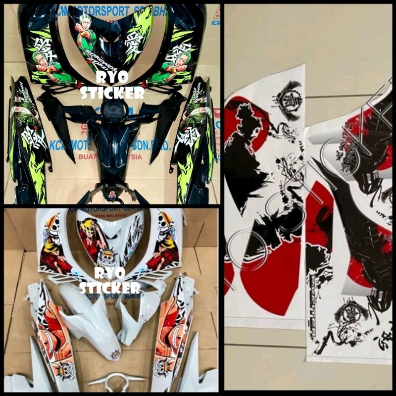 STICKER LC135/ LC 135 V2 V3 V4 V5 V6 V7 ANIME SAMURAI/ONE PIECE LUFFY ...