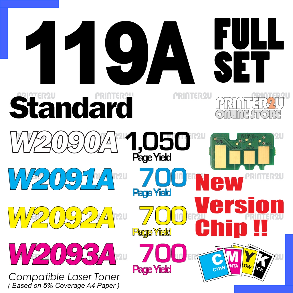 Compatible to HP 119A W2090A W2091A W2092A W2093A HP119A Color Laser ...