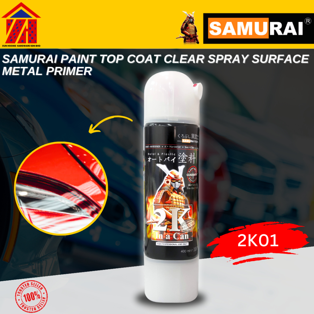 L MALL Samurai Paint Top Coat Clear Spray Surface Metal Primer 2k01 ...