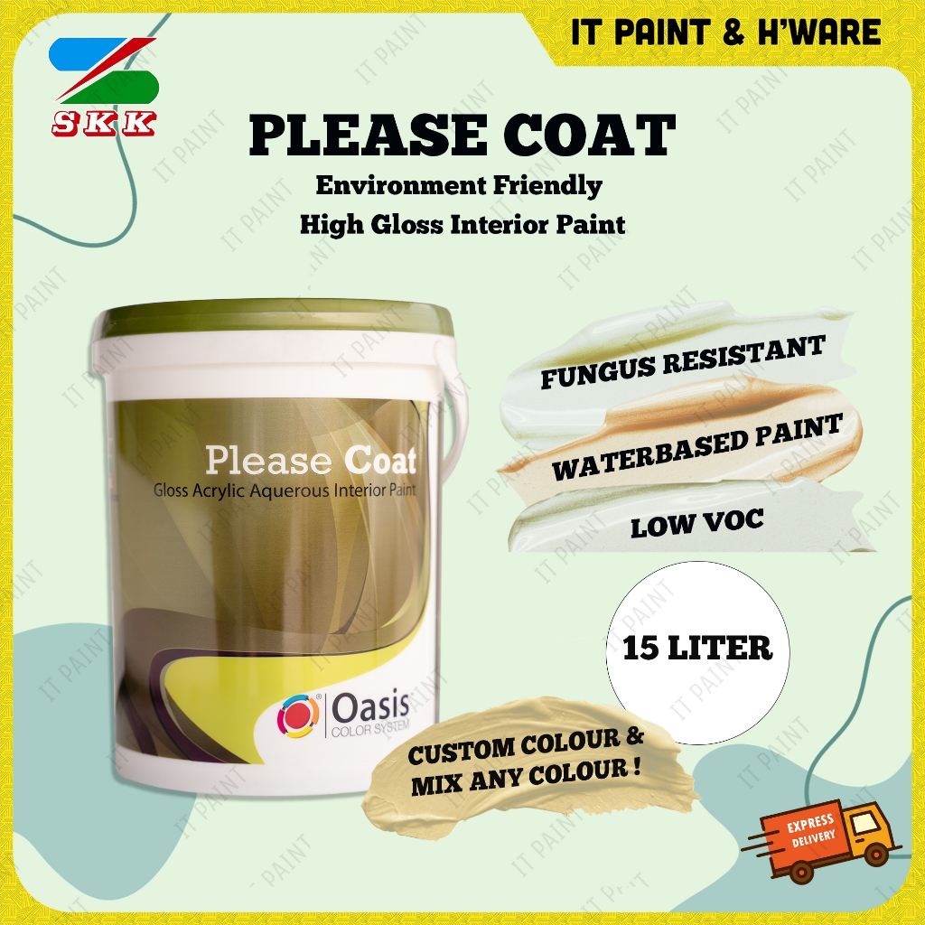 [Custom Color] 15 Liter SKK Paint Please Coat Interior High Gloss Cat ...