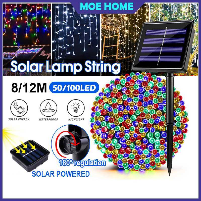 8M/12M LED Solar Lights LED Fairy String Lights Waterproof 8 Lighting ...