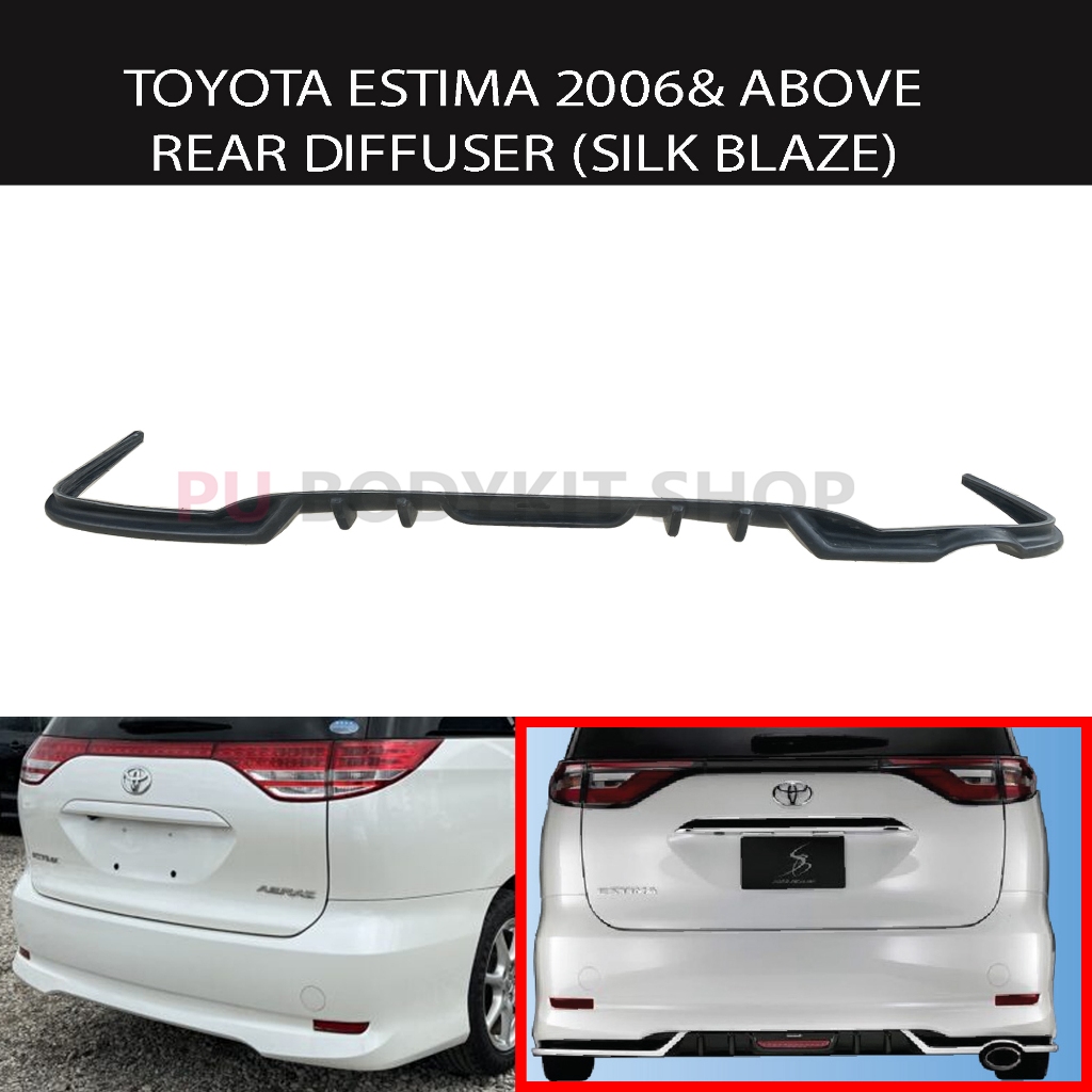 TOYOTA ESTIMA 2006& ABOVE REAR DIFFUSER SILK BLAZE POLYURETHANE SKIRT ...