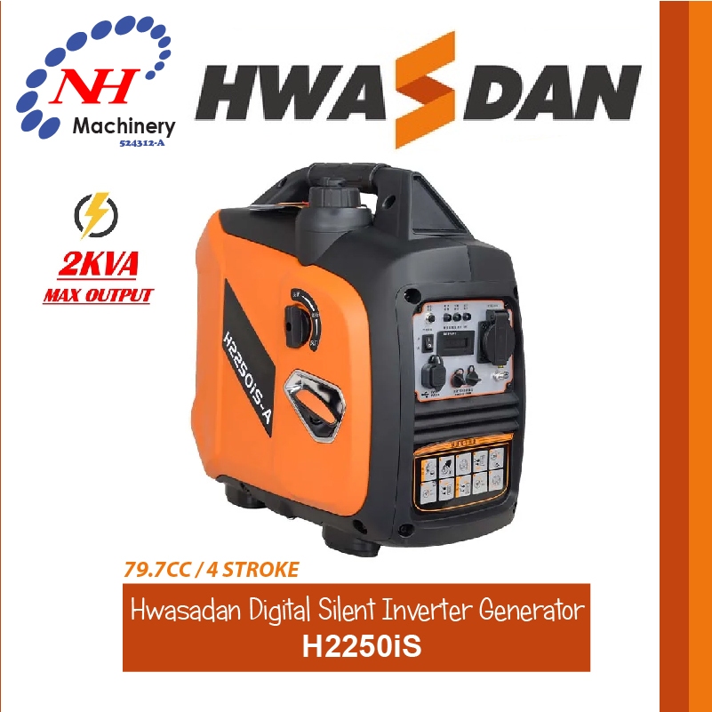Hwasdan H2250iS - Digital Silent Inverter Generator (2Kva/4-STROKE) | Shopee Malaysia