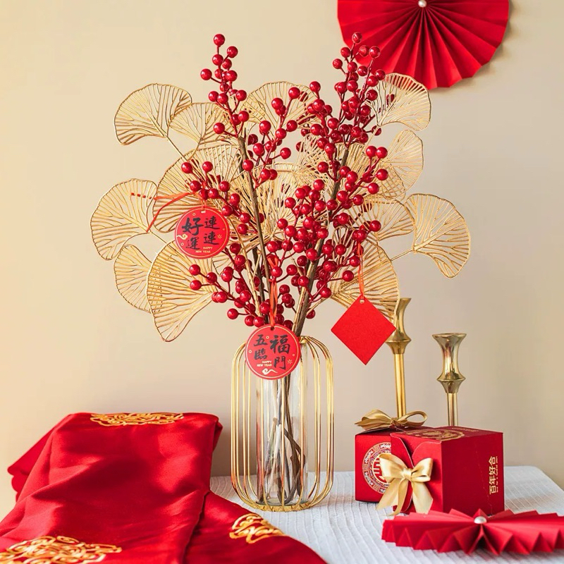 2024 CNY Chinese New Year Fortune Fruit Flower Artificial Flower ...