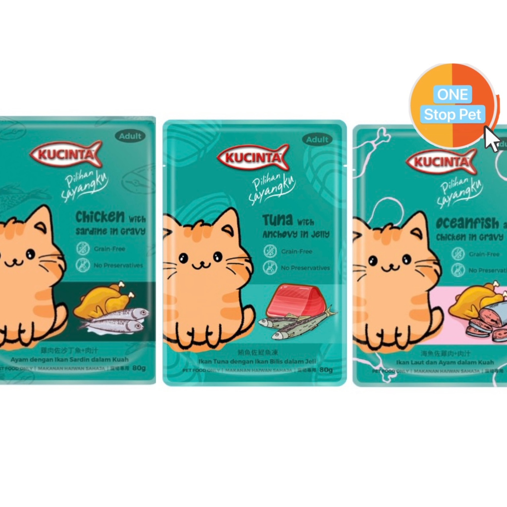 Kucinta Pouch 80g X 12 Pouch (1 Box) Kucinta Wet Food For Cat | Shopee ...