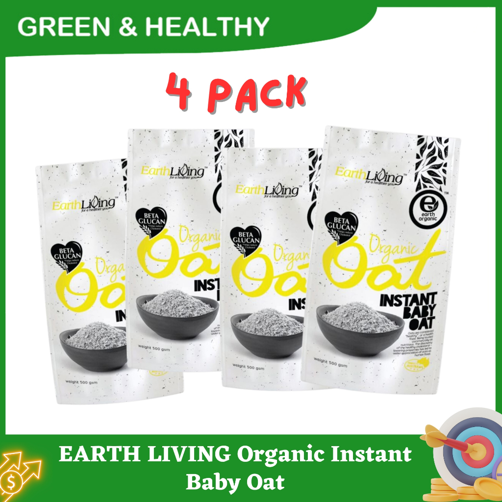 (Value 4 Pack) Earth Living Organic Instant Baby Oat (500g) | Shopee ...