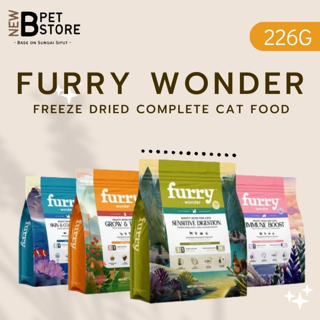 Furry Wonder Freeze Dried Complete Cat Food (226G) suitable for all ...