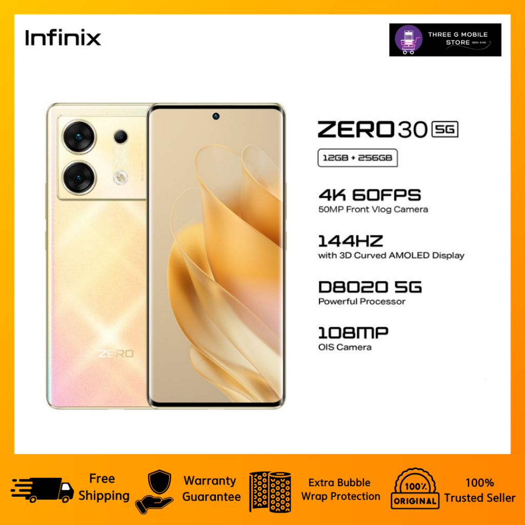 INFINIX Zero 30 5G (12GB+256GB) 6.78" Curved AMOLED l 50MP 4K 60FPS Front Camera l 144Hz l ...