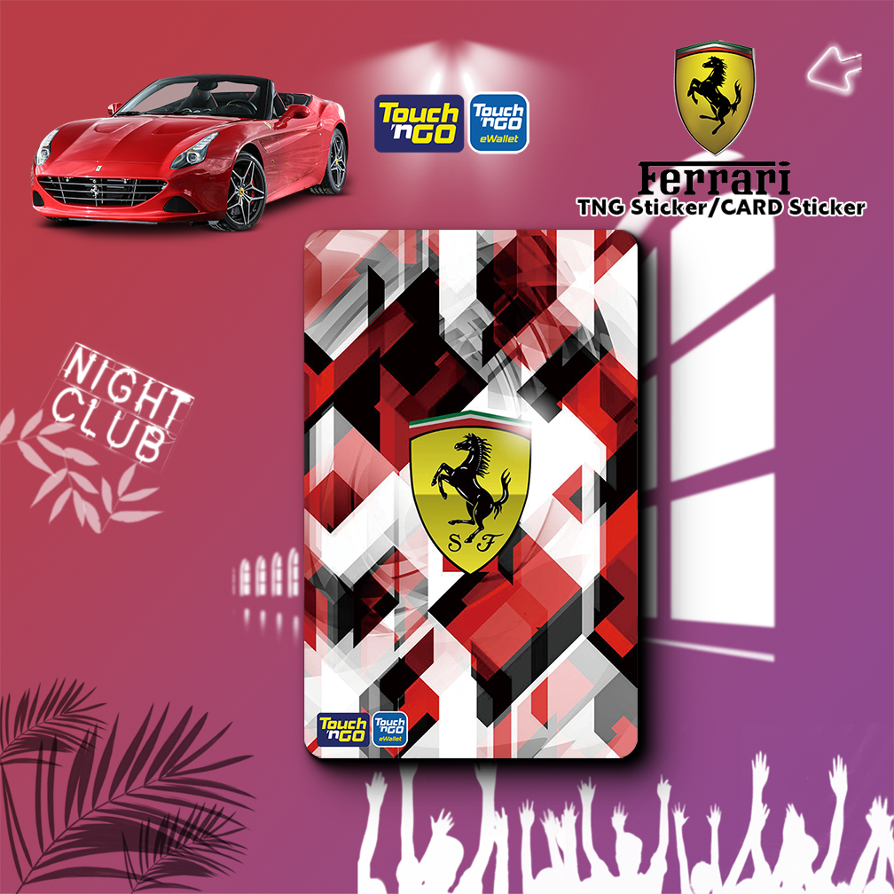 Farrari TNG Sticker - Tng Touch N Go Sticker/Bank Card Sticker Cover ...