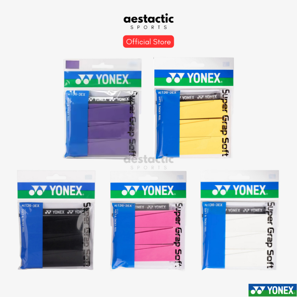 [100% ORIGINAL] YONEX Badminton Grip Super Grap Soft AC136-3EX AC136-3 ...