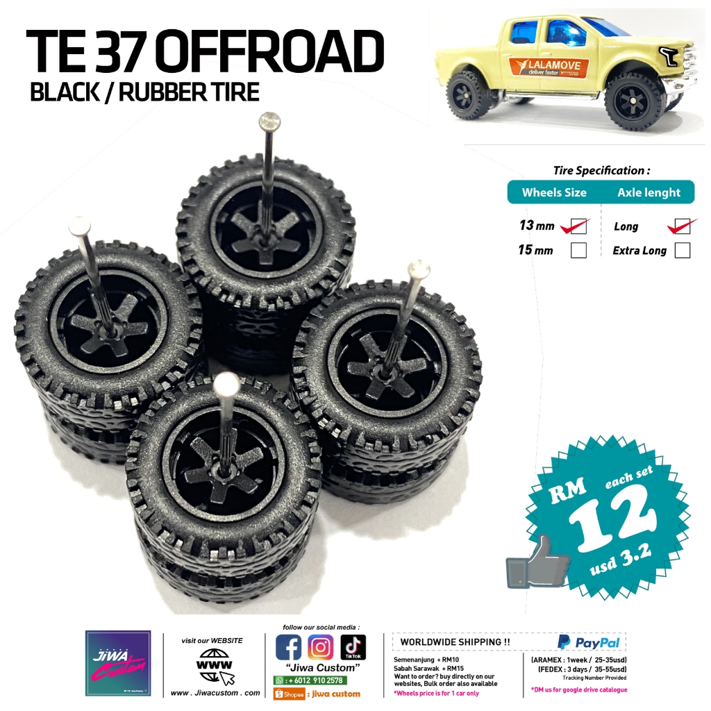 4x4 Wheels | 8 Hole Te37 Tayar getah hotwheels Size 12 RLC Ford Offroad ...