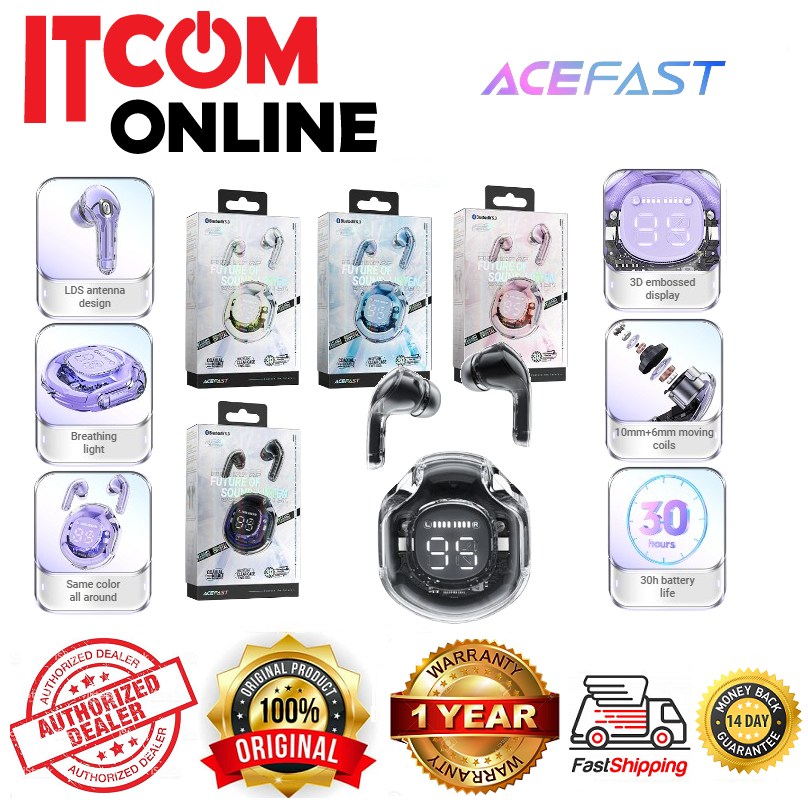 ACEFAST SVE AI T8 CRYSTAL 2 BLUETOOTH TRUE WIRELESS EARSET MANY COLORS | Shopee Malaysia
