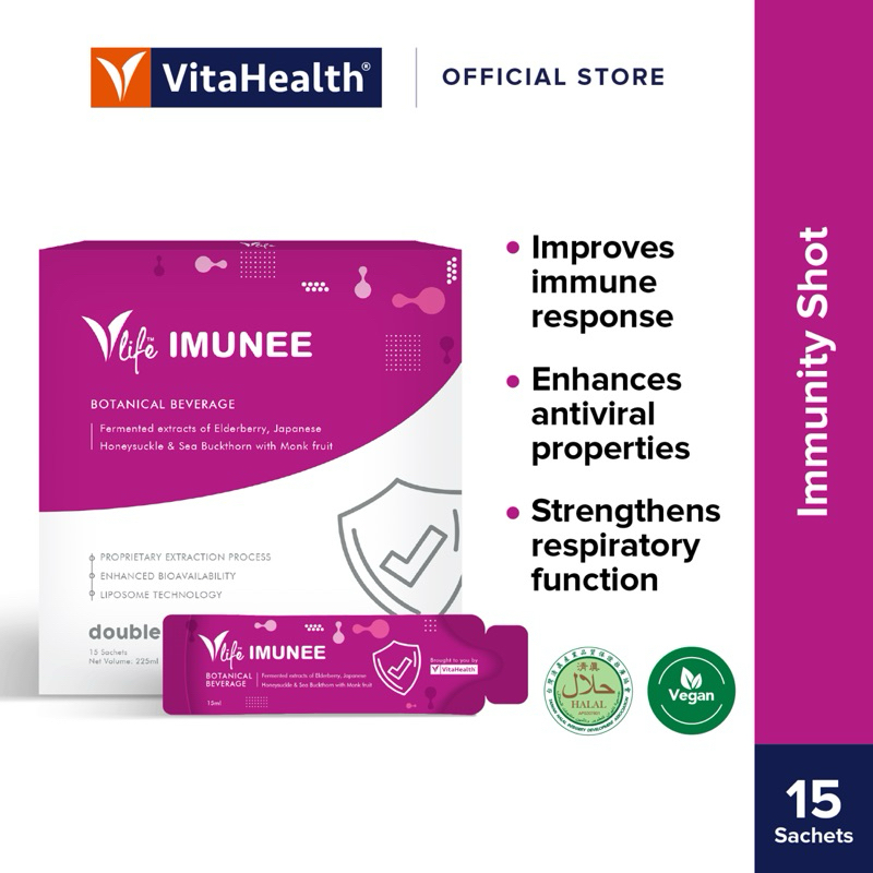 VITAHEALTH VLIFE IMUNEE 15 SACHETS [IMMUNE SYSTEM] [BOOSTER] [FLU ...