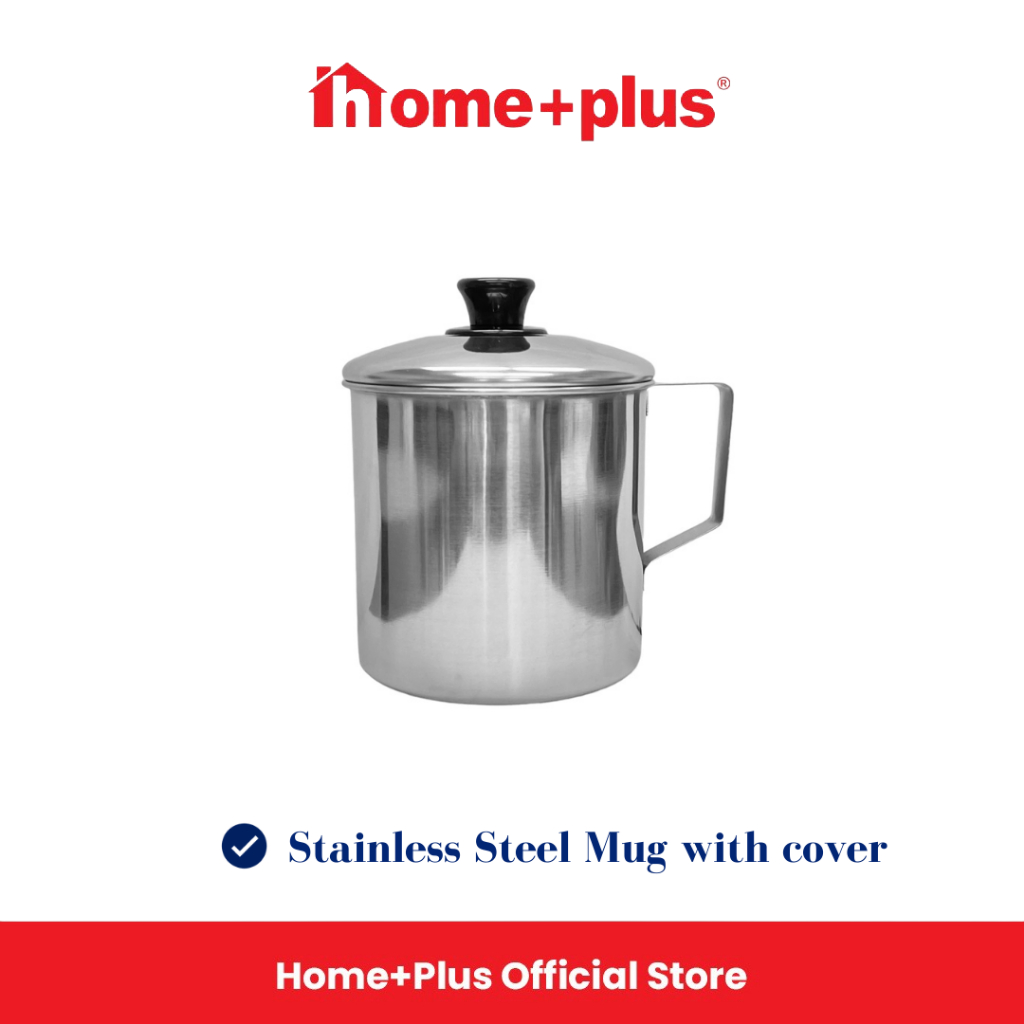 Home+Plus Stainless Steel Mug with Cover | Coffee Cup | Camping Mug ...