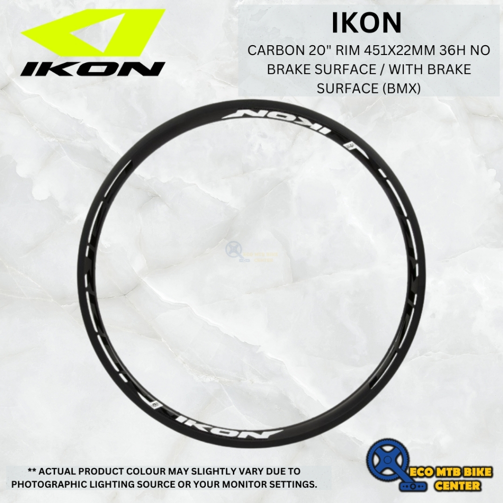 IKON CARBON 20" RIM 451X22MM 36H NO BRAKE SURFACE / WITH BRAKE SURFACE ...
