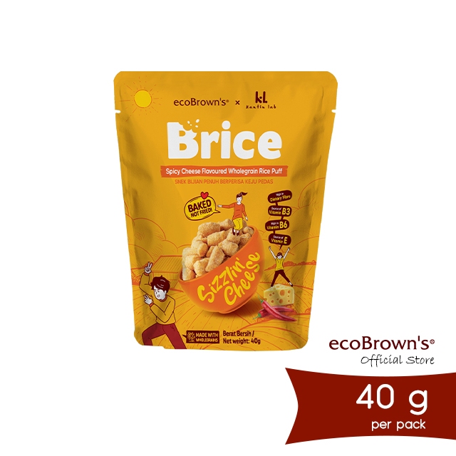 ecoBrown’s Brice Spicy Cheese Flavoured Wholegrain Rice Puff [40g ...