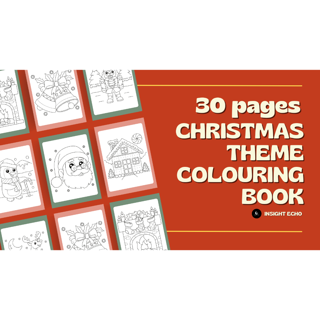 [PDF] 30 Christmas Theme Pictures - Printable Colouring Book For ...