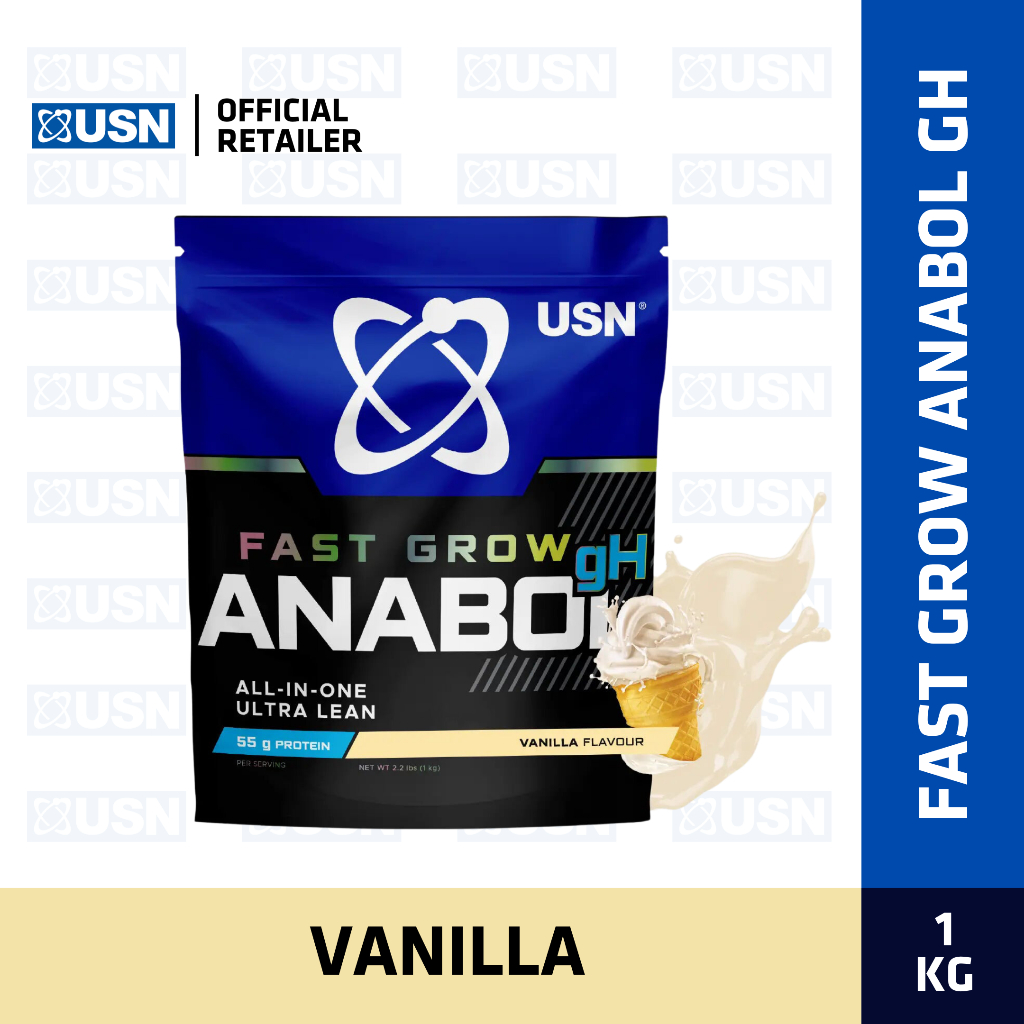 (Harga Murah) 1kg USN Fast Grow Anabolic Lean Weight Gainer Mass ...