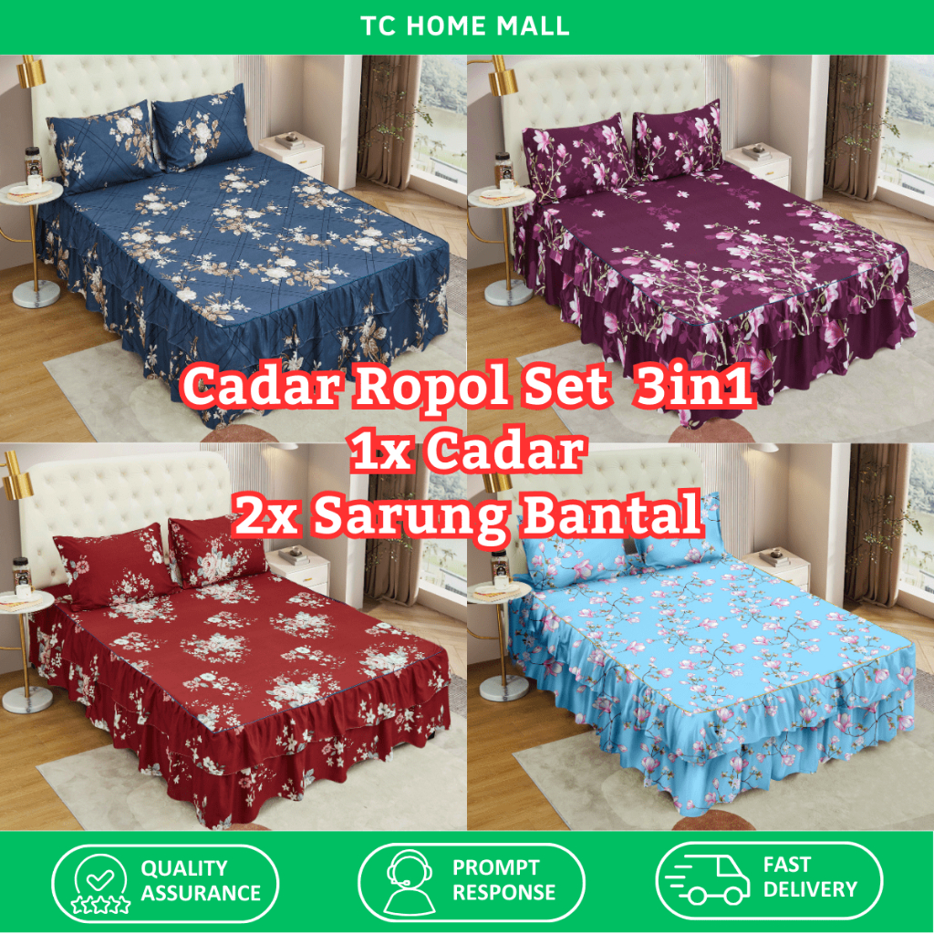 Cadar Bedsheet 3 in 1 Ropol Beropol Pengantin Patchwork Set Puteri ...