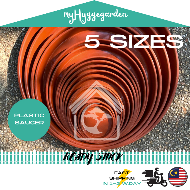 Various Sizes Plastic Brown Flower Plant Pot Tray Saucer | Lapik Pasu ...